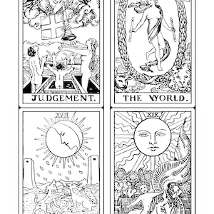 Printable Tarot Coloring Book: Rider Waite Deck (PDF Pattern) - Etsy