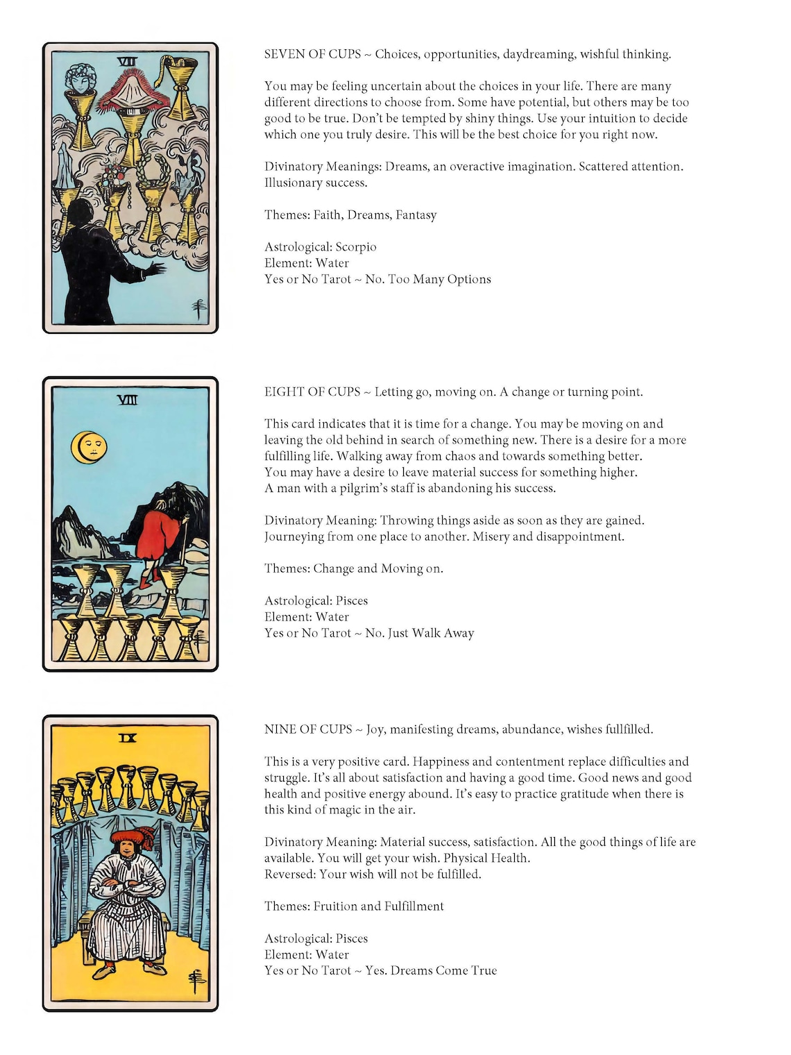 Tarot Guide Book - Tarot Card Meanings - Guidebook - Etsy