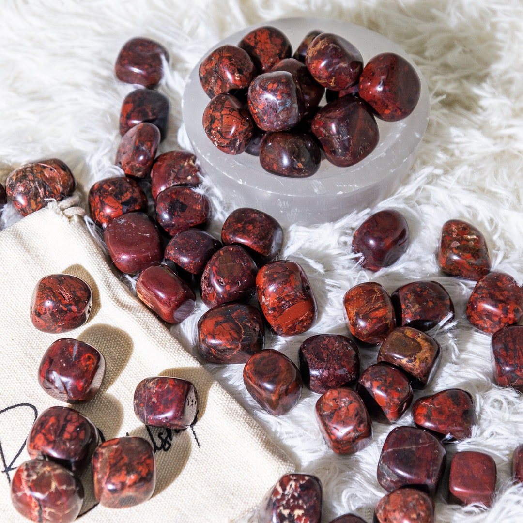 Natural Blood Stone Tumble Stones Crystal, Crystal Tumble, Healing ...