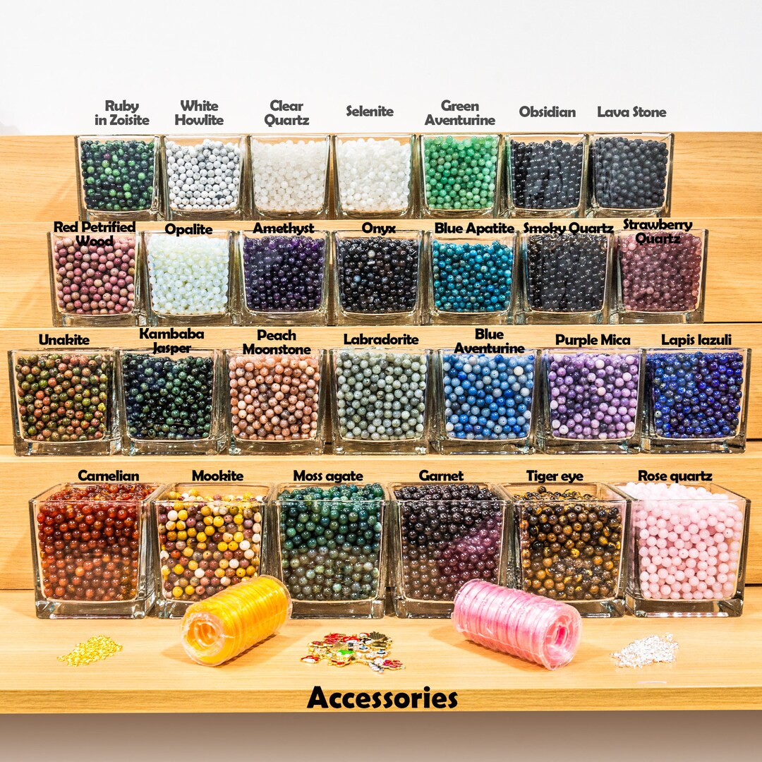 8mm Natural Stone Beads: DIY Jewelry Making, Crystal Scoop - Etsy