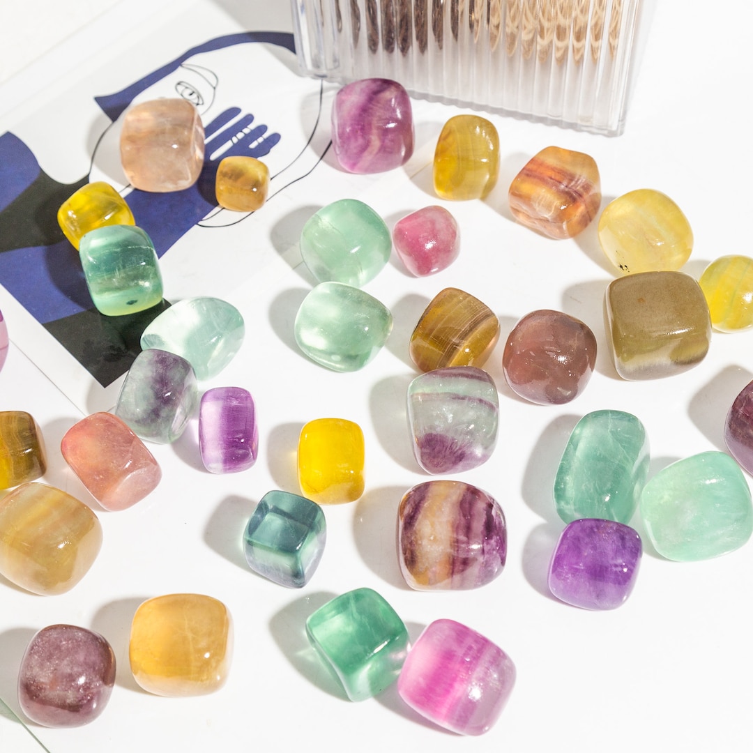 Wholesale Lot 1 Lbs Natural Fluorite Crystal Tumbles, Healing Crystal ...