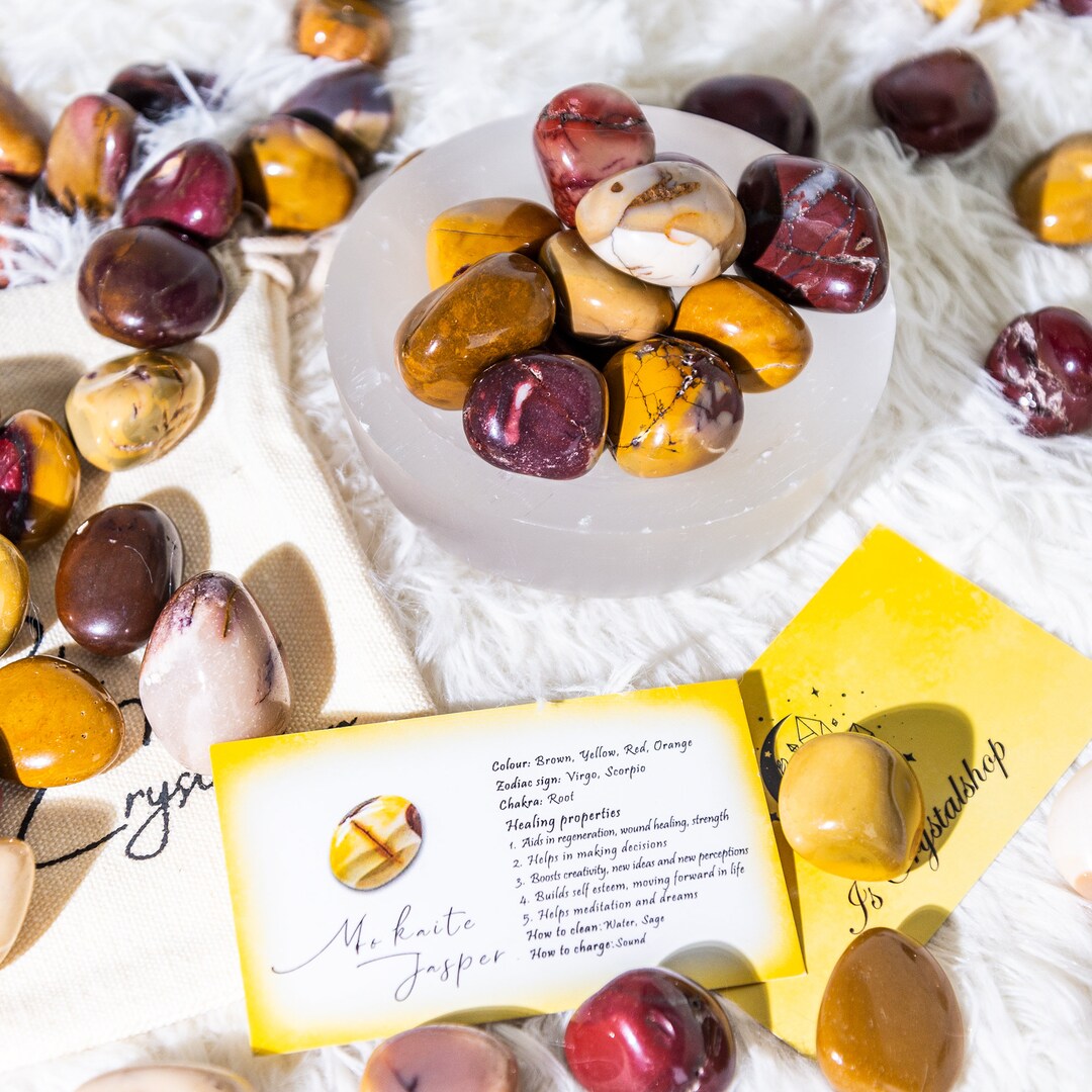 Natural Mookite Jasper Tumble Stones Crystal, Crystal Tumble, Healing ...
