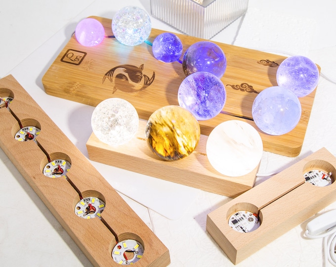 Display Base, Pet Memorial Orb Light, Crystals, Rotating Display Stand ...