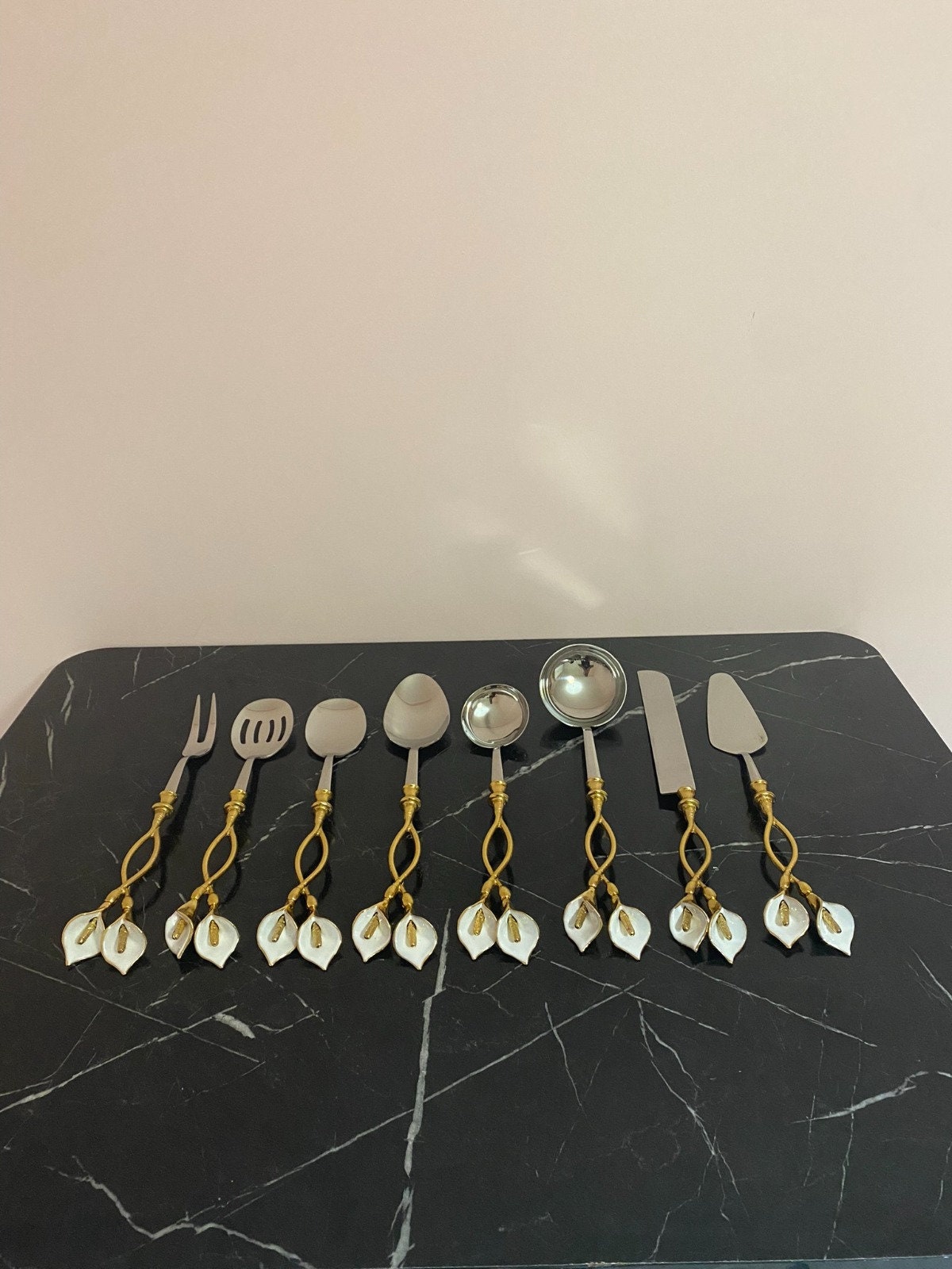 Elegant Stainless Steel Utensils Set for Soup, Cake, and Salad Service ...