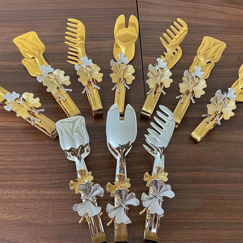 Gold Serving Tongs - Etsy