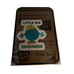 Little Ms Engineer Vinyl Sticker. Steminist Holographic Decal Women and ...