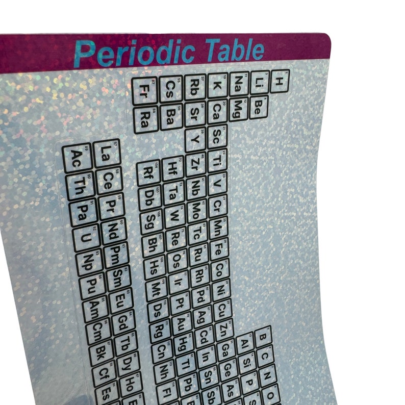 Periodic Table of the Elements Sticker. Full Glitter Periodic Table ...