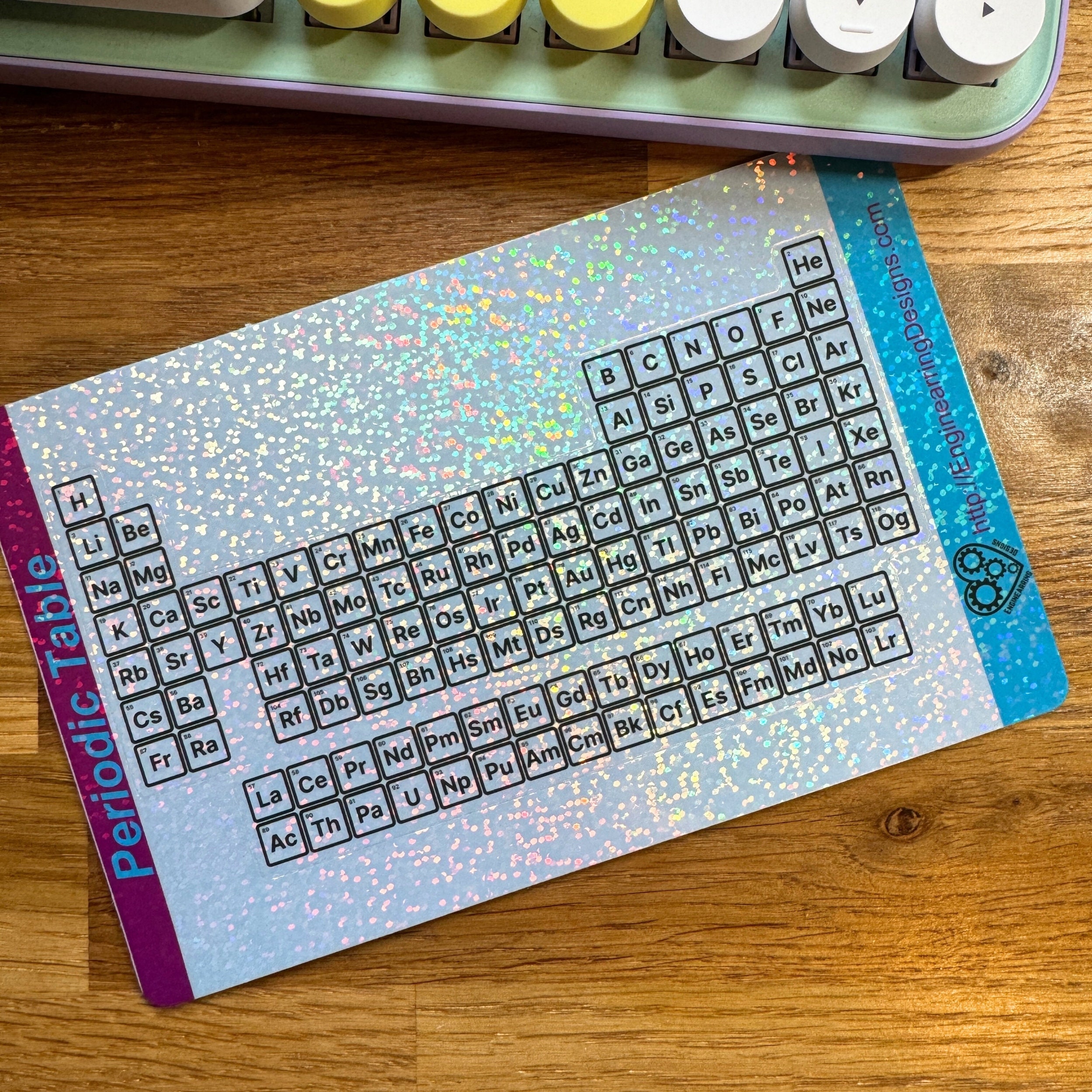 Periodic Table of the Elements Sticker. Full Glitter Periodic Table ...