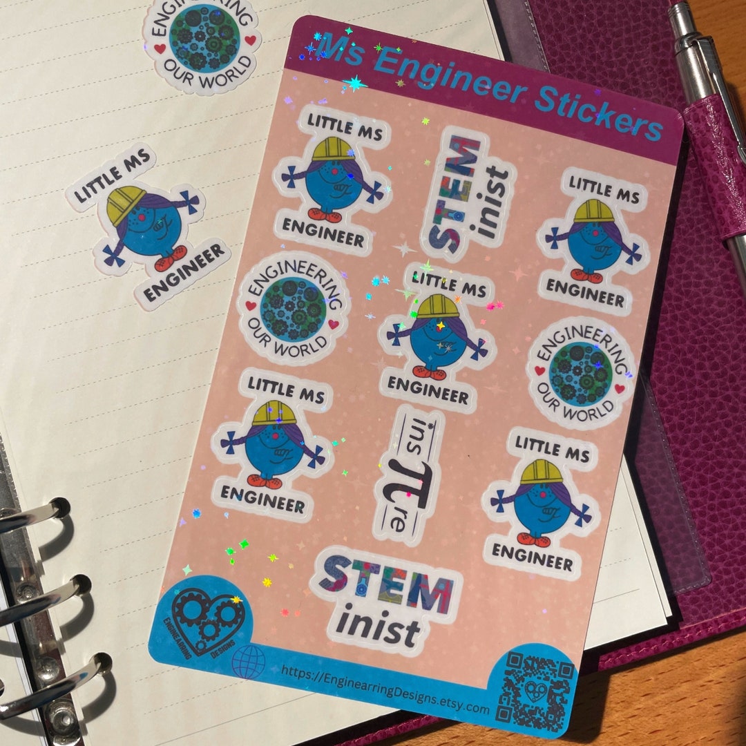 Women in Engineering Holographic Sticker Sheet. Little Ms Engineer ...