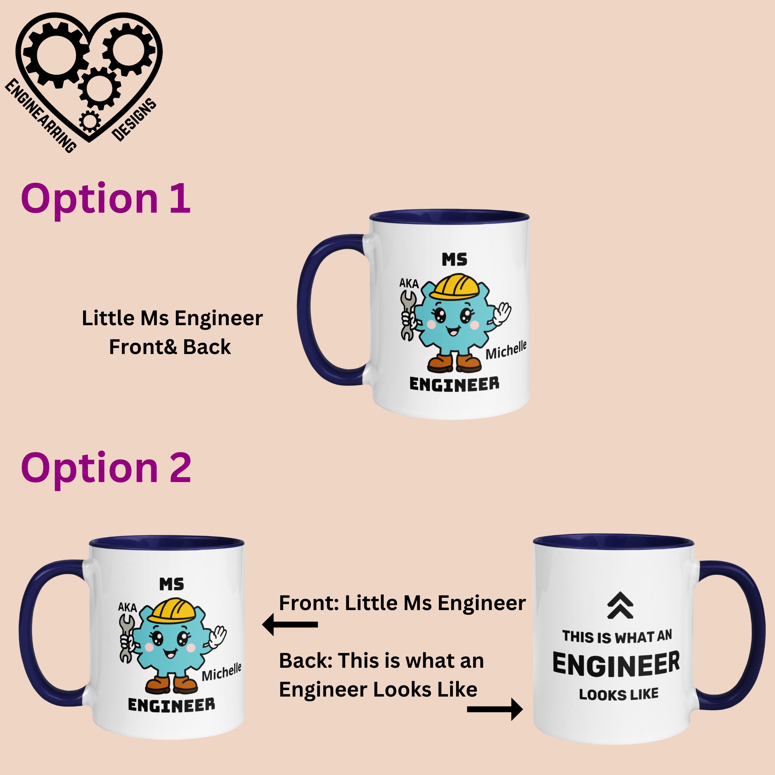 Personalised Engineer Mug With Colour Handle and Inside. Women in ...