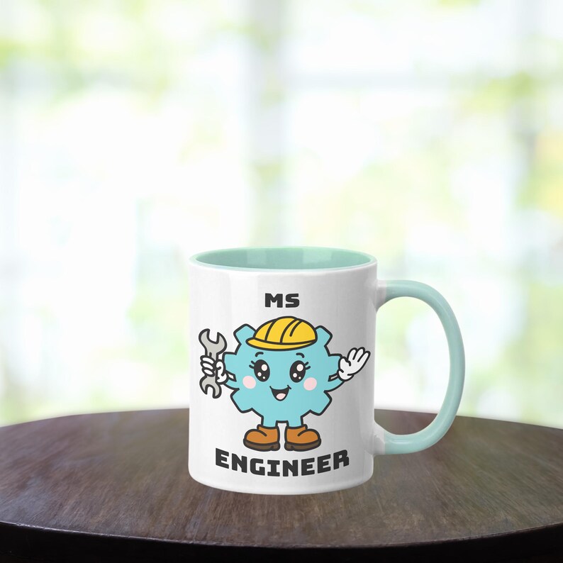 Personalised Engineer Mug With Colour Handle and Inside. Women in ...