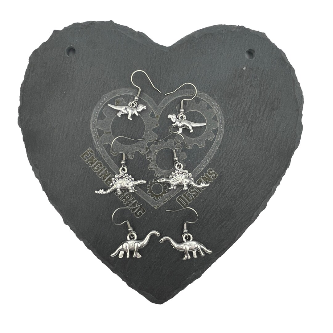Mini Dinosaur Earrings. Choose T-rex, Diplodocus or Stegosaurus. Geeky ...