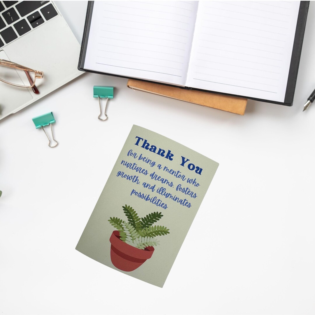 Mentoring Appreciation Card. Mentor Thank You Card. Career Growth Card ...