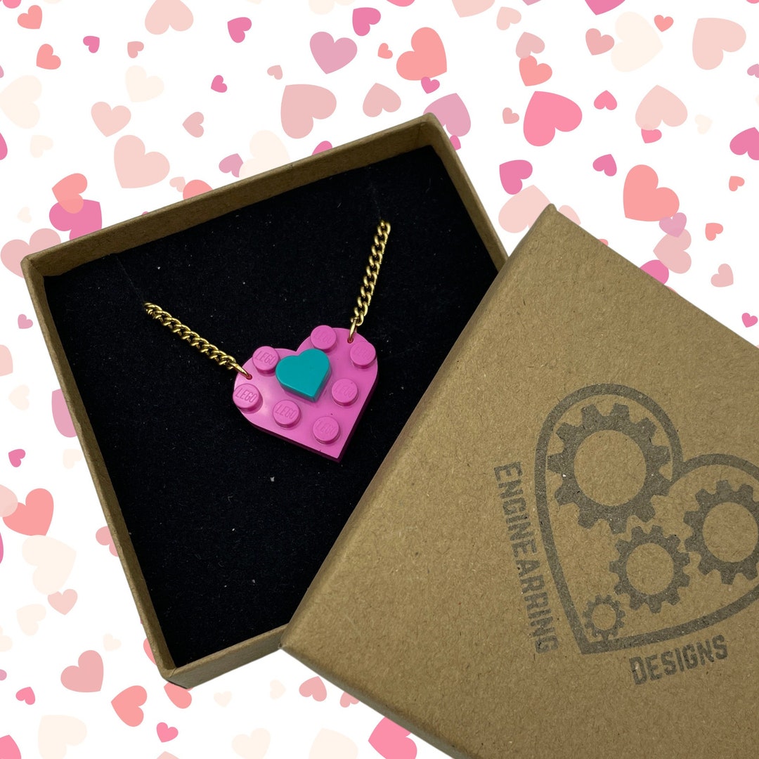 Heart Necklace Made With Upcycled LEGO® on Gold Chain. Unique Gift for ...