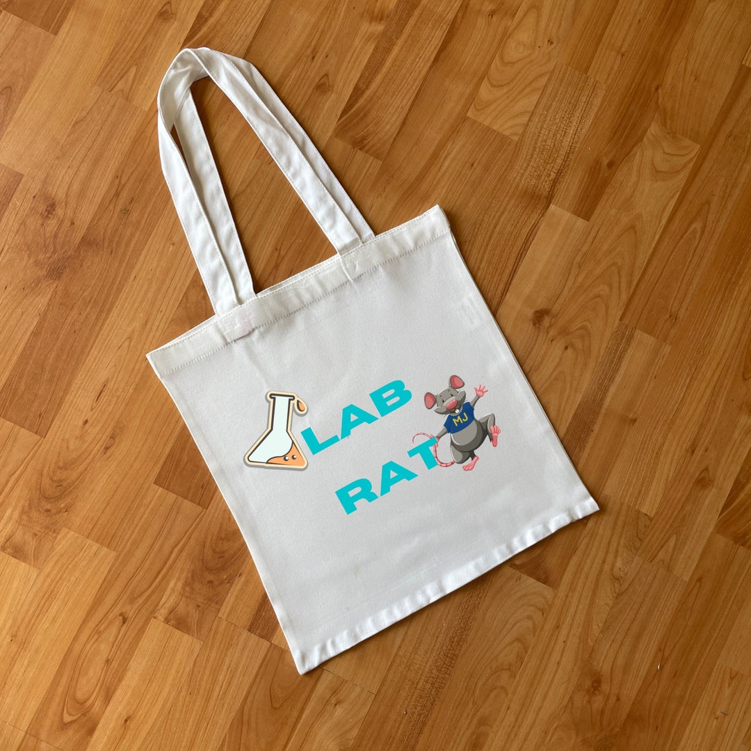 Personalised Lab Rat Tote Bag. Custom Thick Woven Shopper for Scientist ...
