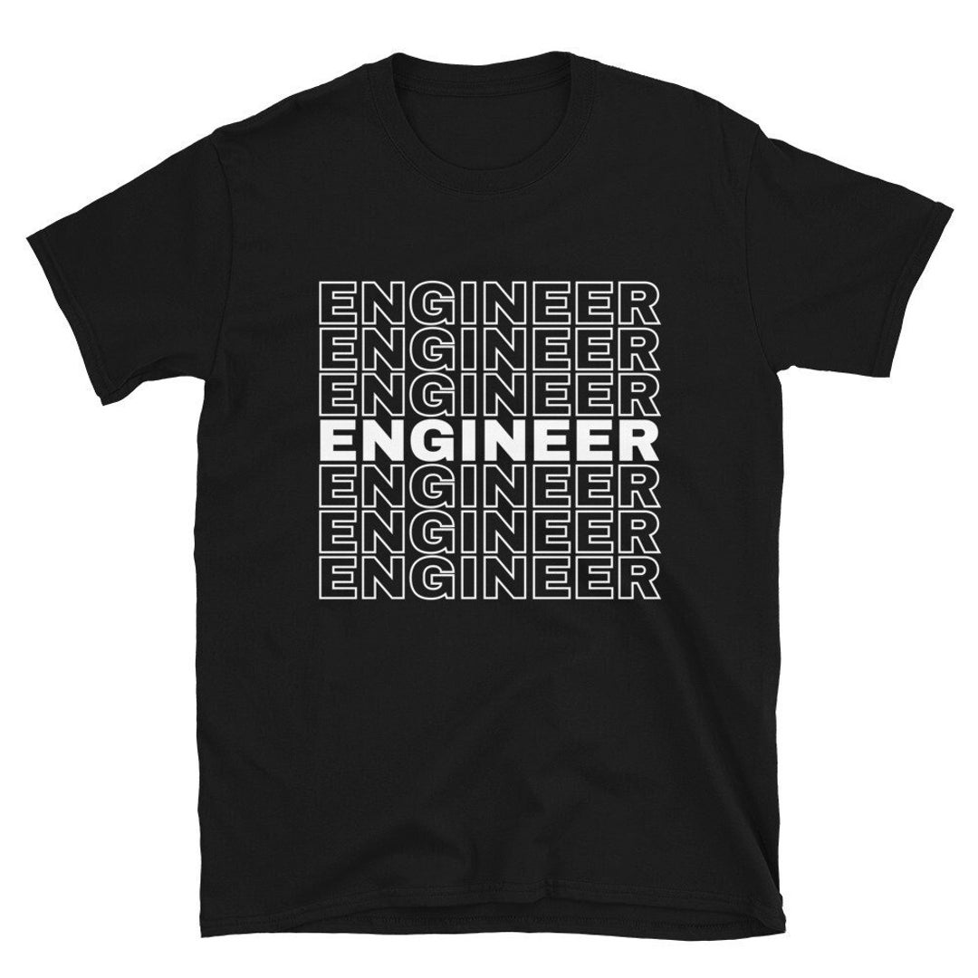 Engineer Unisex Black or White T-shirt. Funky Minimalist Engineering ...