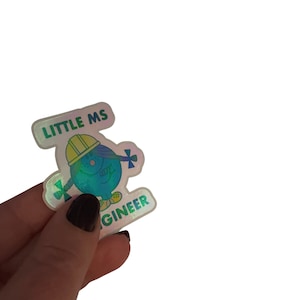 Little Ms Engineer Vinyl Sticker. Steminist Holographic Decal Women and ...