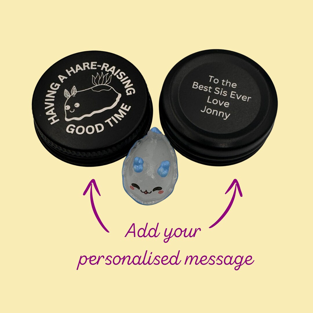 Personalised Sea Hare Pocket Pal. Custom Marine Animal Buddy in a Tin ...