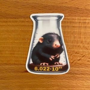 Adorable Mole in a Beaker With Avogadro's Constant Vinyl Sticker ...