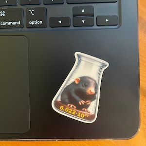 Adorable Mole in a Beaker With Avogadro's Constant Vinyl Sticker ...
