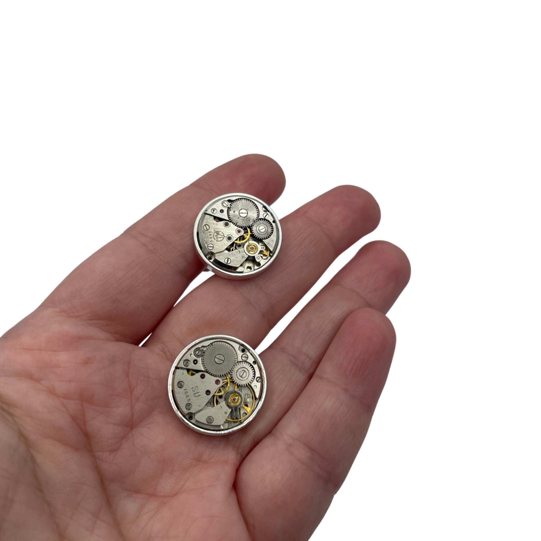 Steampunk Vintage Watch Movement Cufflinks. Upcycled Watch Mechanism ...