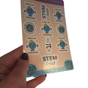 Women in Engineering Holographic Sticker Sheet. Little Ms Engineer ...