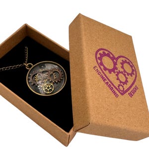 Gear Steampunk Handmade Necklace. Brass and Resin Minimalist Industrial ...