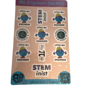 Women in Engineering Holographic Sticker Sheet. Little Ms Engineer ...