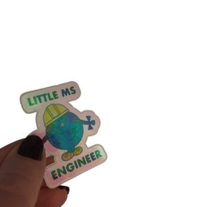 Little Ms Engineer Vinyl Sticker. Steminist Holographic Decal Women and ...