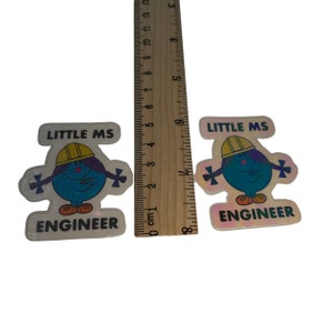 Little Ms Engineer Vinyl Sticker. Steminist Holographic Decal Women and Girls in Science and ...