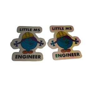 Little Ms Engineer Vinyl Sticker. Steminist Holographic Decal Women and ...