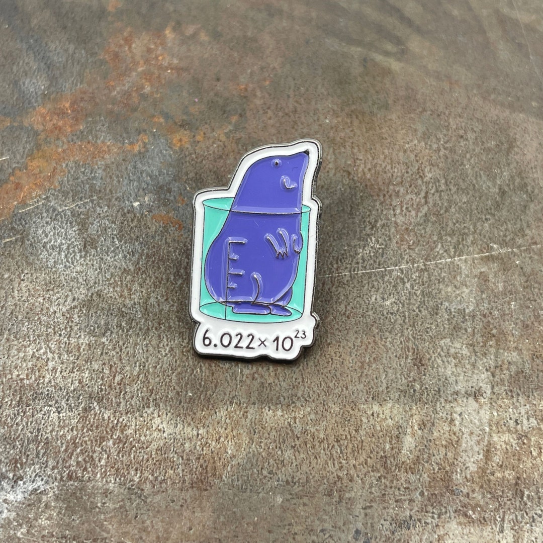 Mole in a Beaker With Avogadro's Constant Enamel Pin Badge. STEM ...