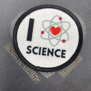 I Love Science Printed Iron on Patch. I Heart Science. STEM Inspiration ...