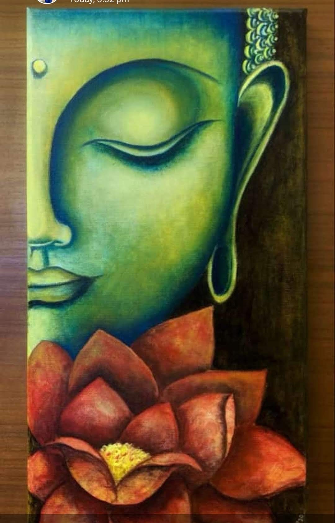 Half Buddha Face Sketch