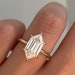 Elongated Hexagon Ring 2.0 CTW Hexagon Shaped Moissanite Engagement ...