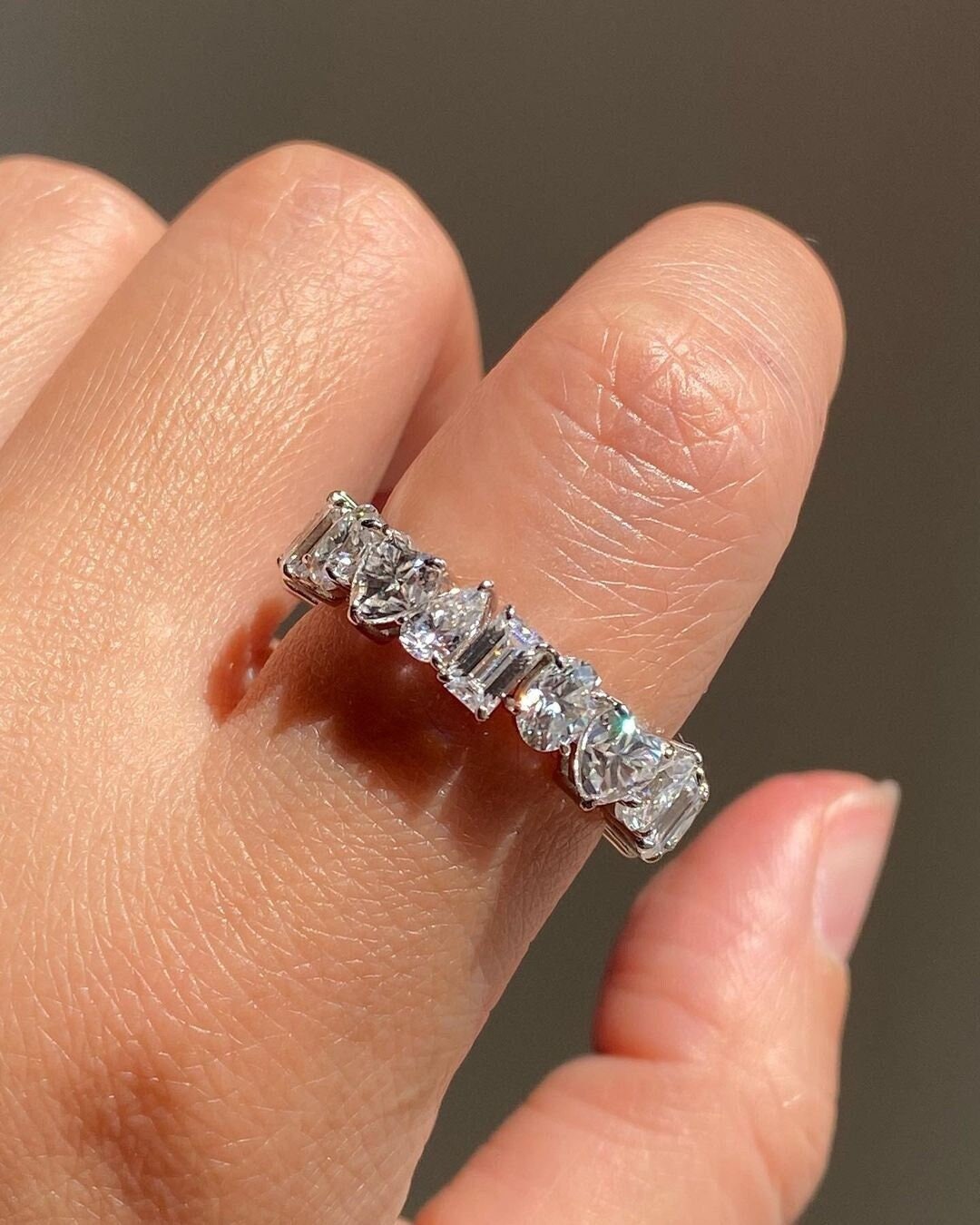 Multi Shape Diamond Band Lab Grown Diamond Wedding Band 4.0 Carat Man ...