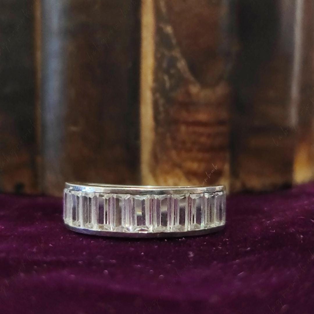 Channel Set Baguette Band 2.5x5mm Baguette Moissanite Band Channel Set ...