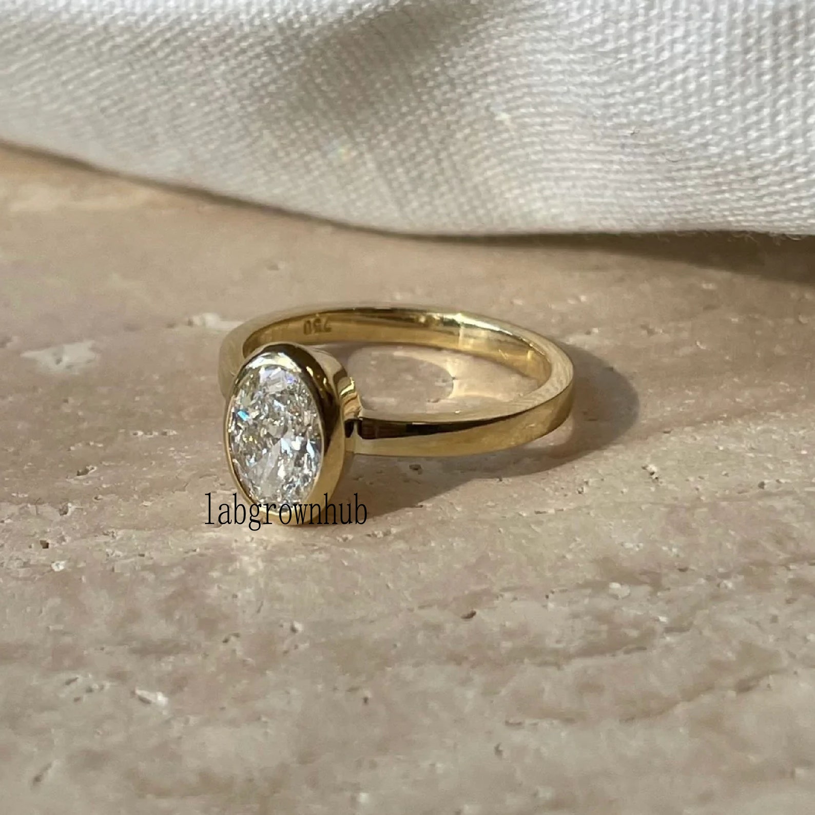 Bezel Set Moissanite Engagement Ring Solitaire Moissanite Ring - Etsy