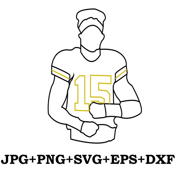 Patrick Mahomes Outline Svg - Etsy