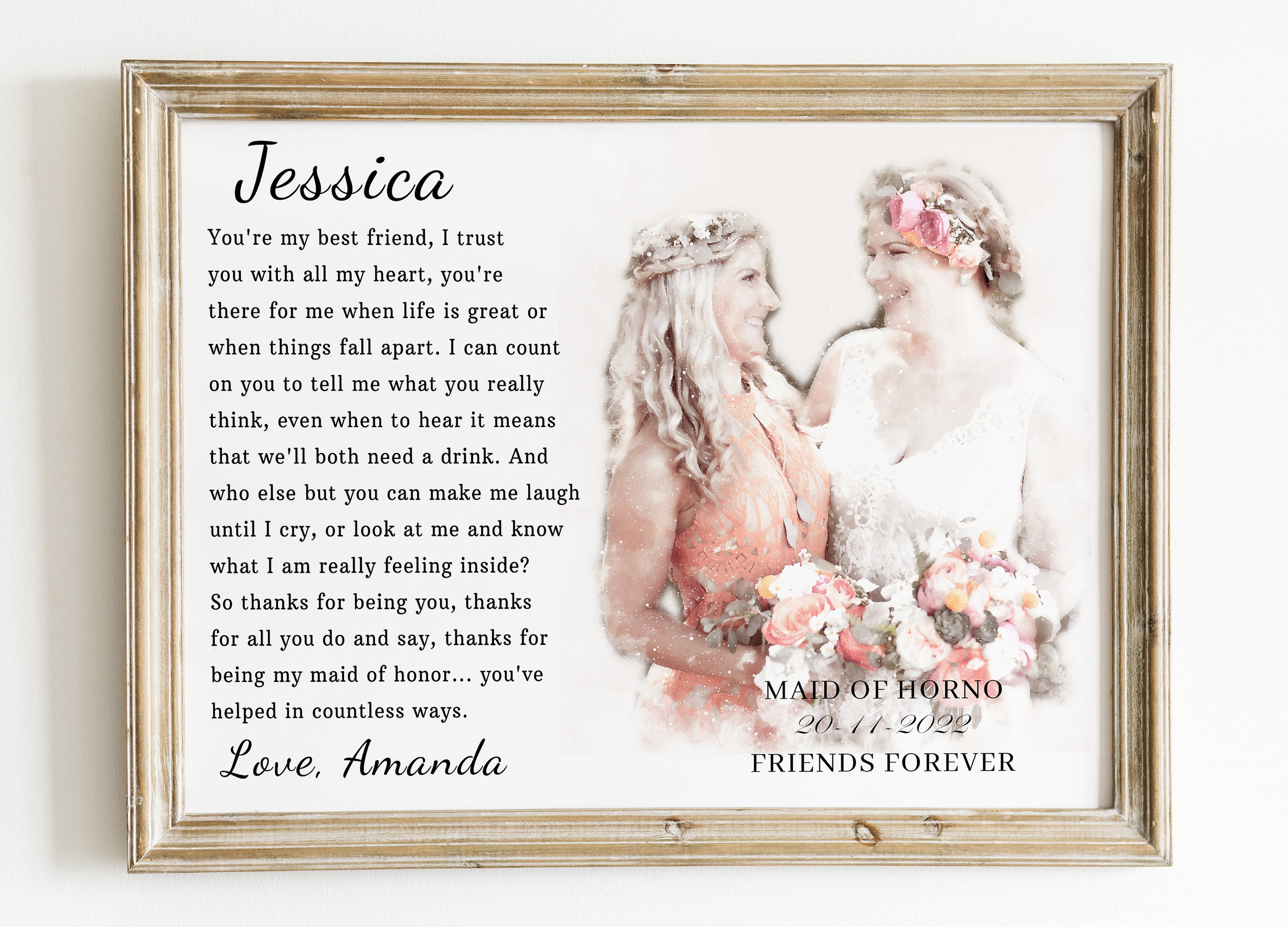 Custom Maid of Honor Gift, Gift for Maid of Honor, Bridal Party Gift ...