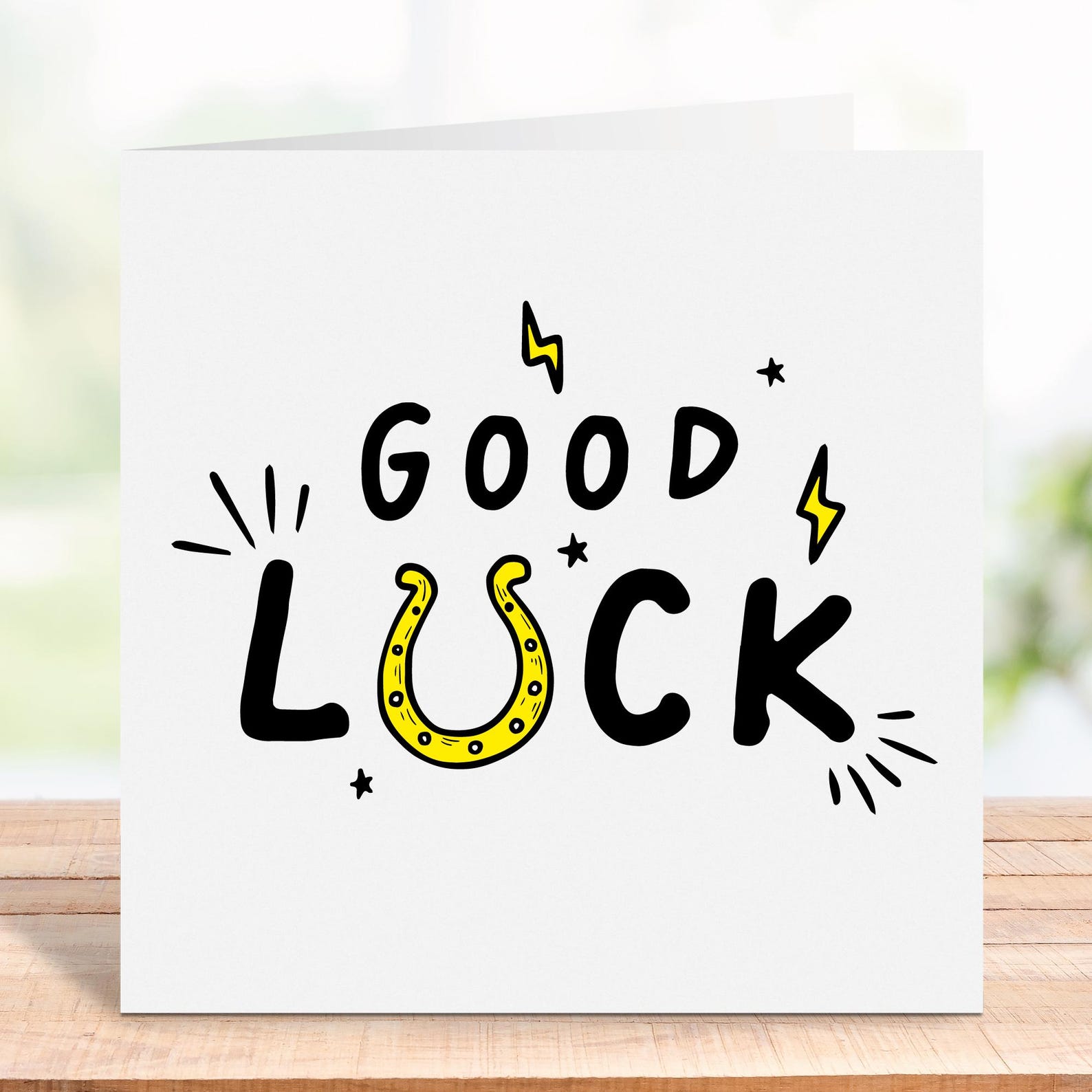 Good Luck Card, Horseshoe Good Luck, New Adventure Good Luck Card ...