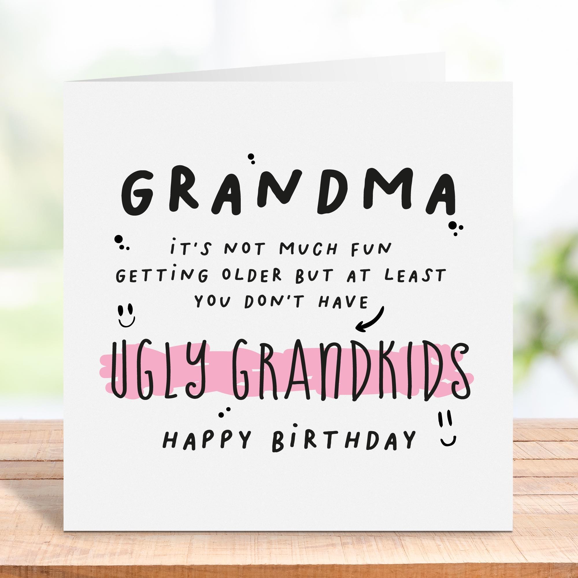 Funny Grandma Birthday Card, Happy Birthday Grandma, Grandad Birthday ...