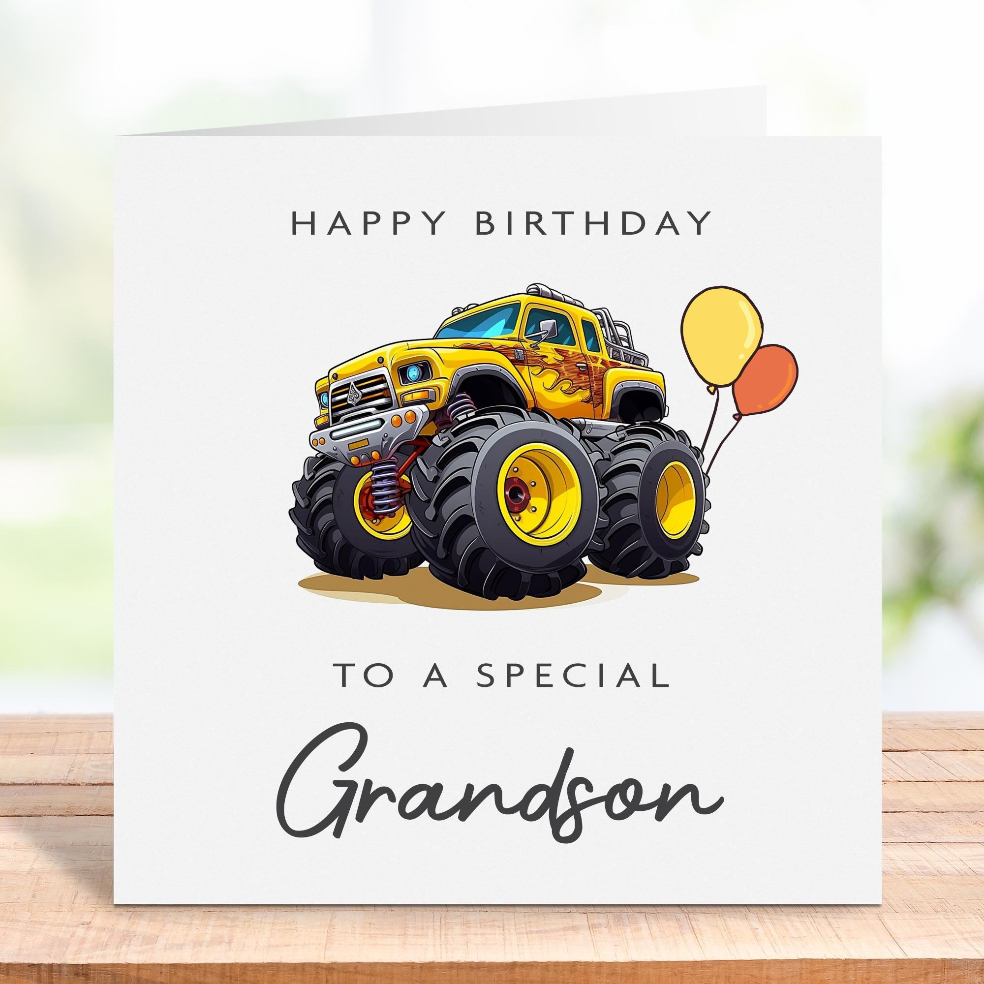 Truck Birthday Card for Grandson, Grandson Birthday Card Trucks, Car ...