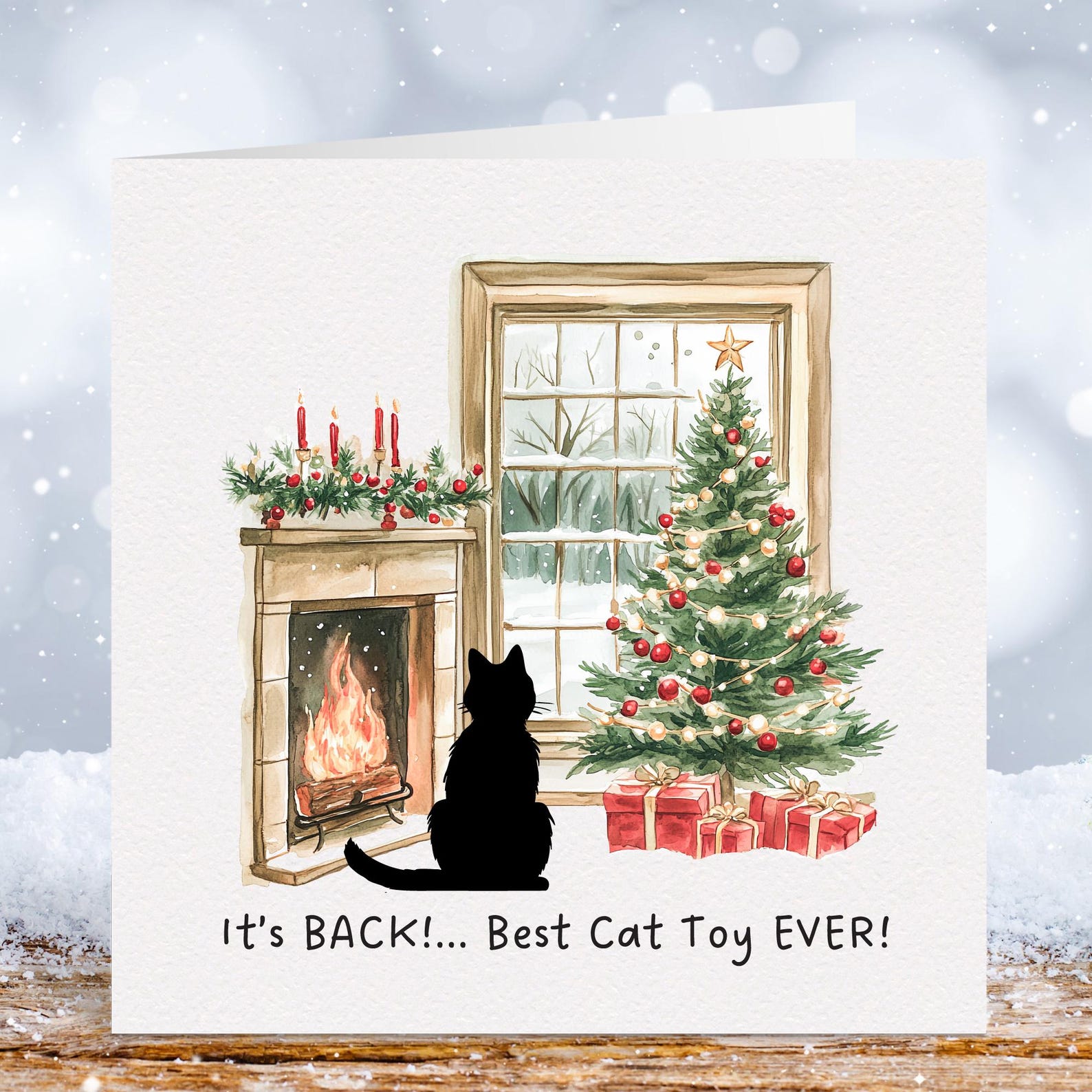 Cat Christmas Card, Funny Cat Christmas Card, Xmas Card From the Cat ...