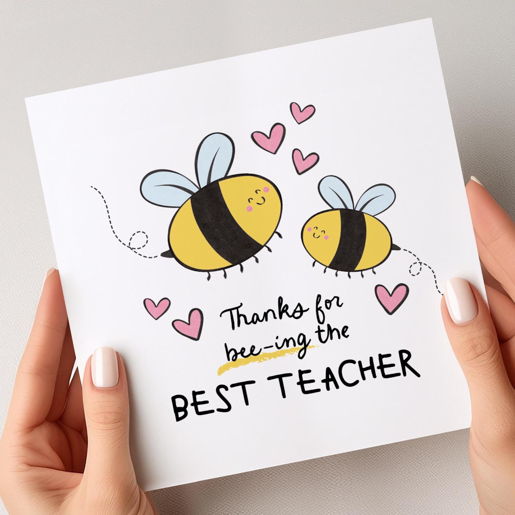 Bee Thank You Card for Teacher, End of Term Gift - Etsy