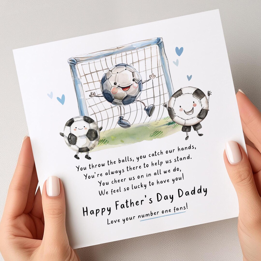 Football Fathers Day Card From Kids, Cute Football Card From Sons ...
