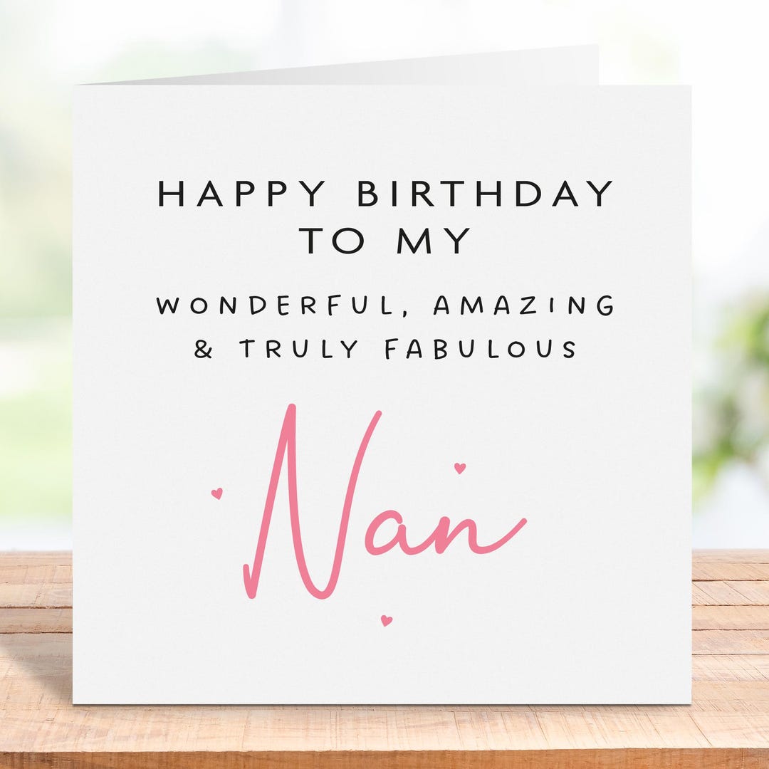 Nan Birthday Card, Happy Birthday to Nan, Special Nanny Birthday Card ...