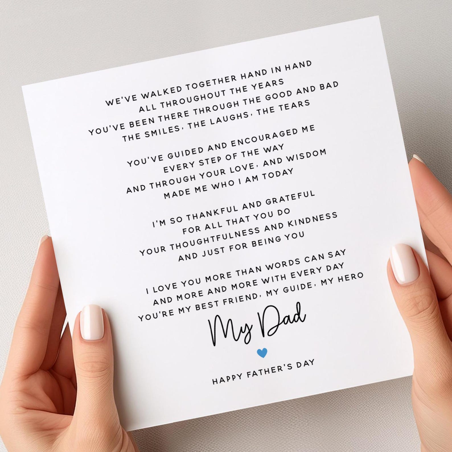 Fathers Day Card for Dad, Fathers Day Poem Card, Card for Him ...