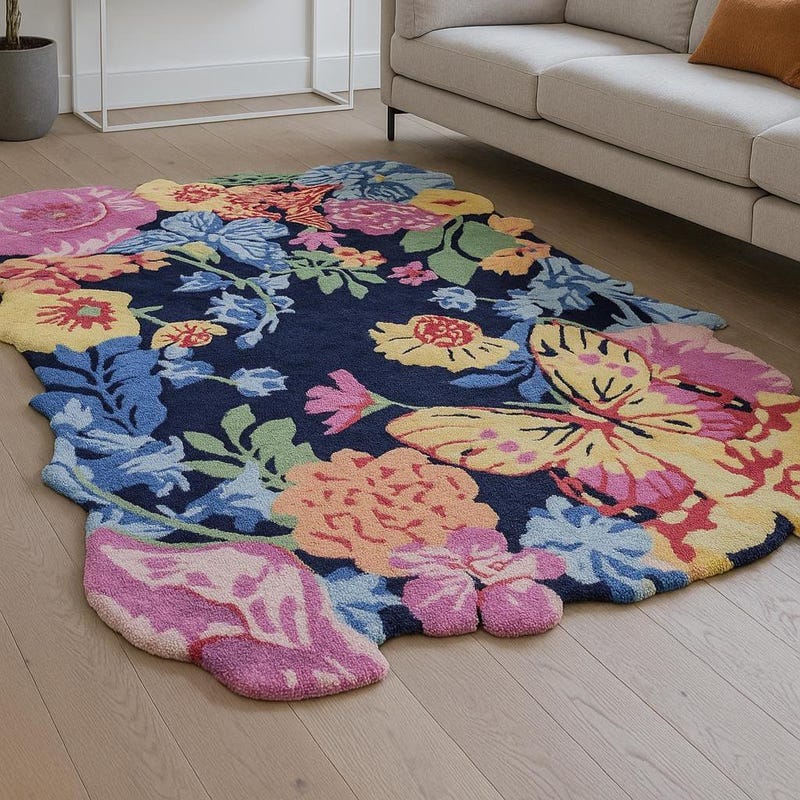 Butterfly Tufted Rug - Etsy