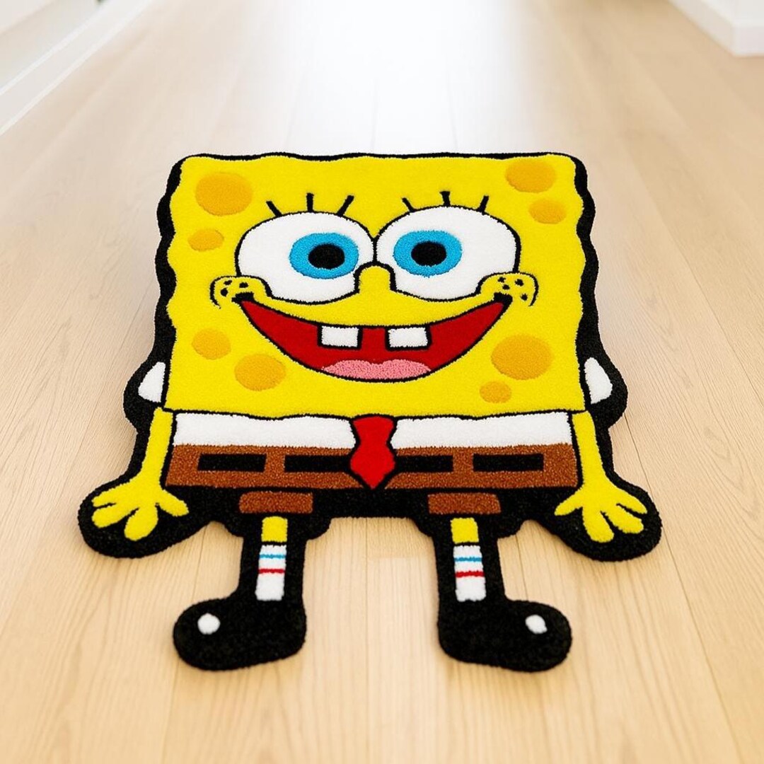 Spongebob Shaped Rug, Fun Cartoon Area Mat for Kids Bedroom or Playroom ...